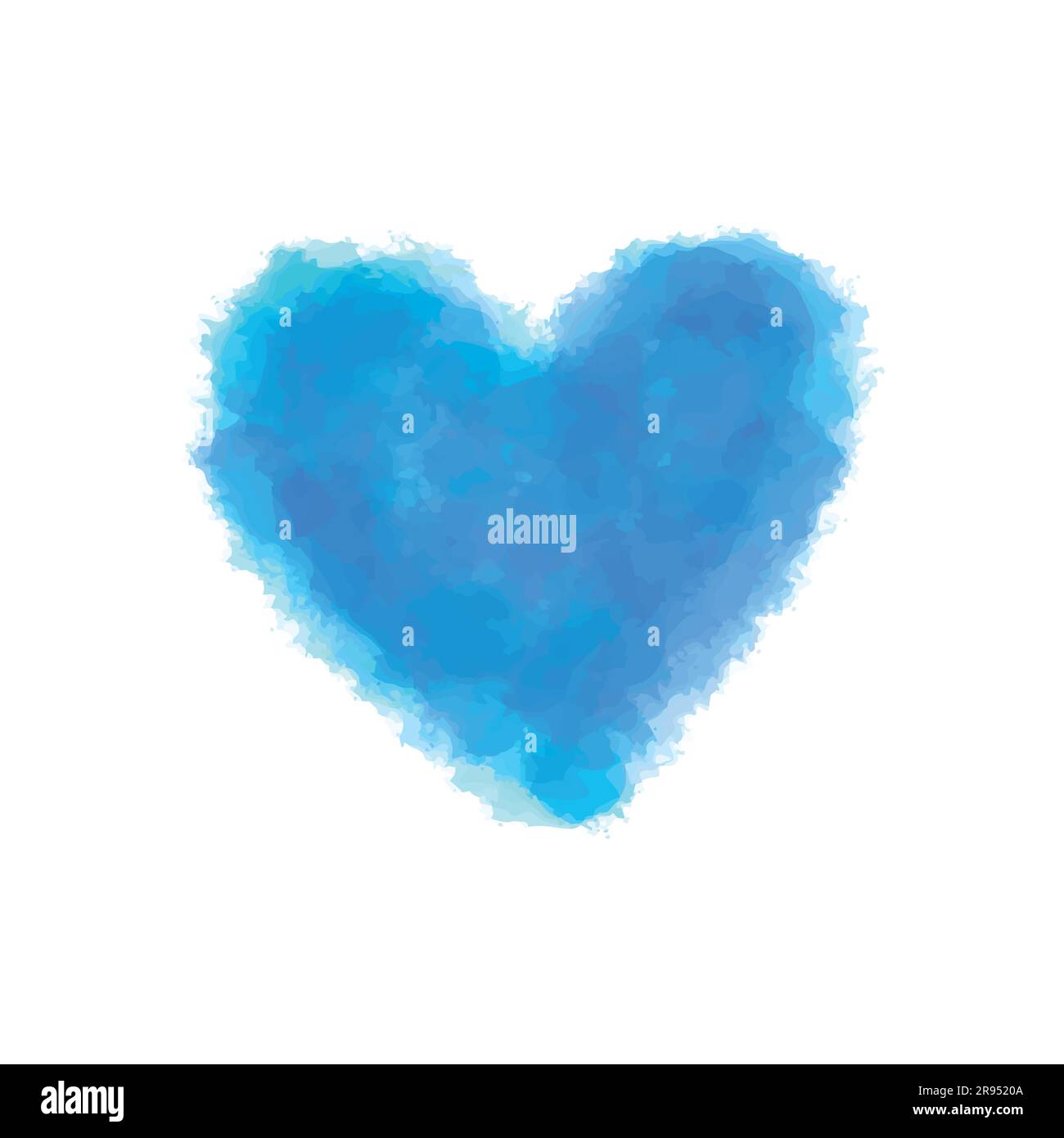 Soft blue watercolor heart on a white background Stock Vector Image ...