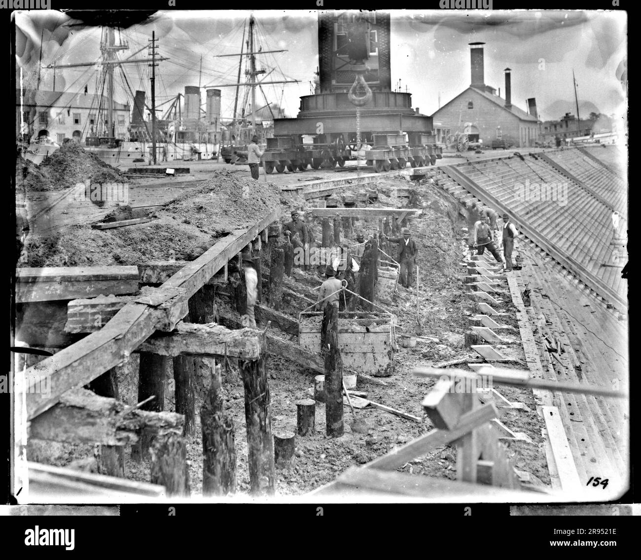 Historic photographs of the Norfolk Naval shipyard located in the Fifth ...