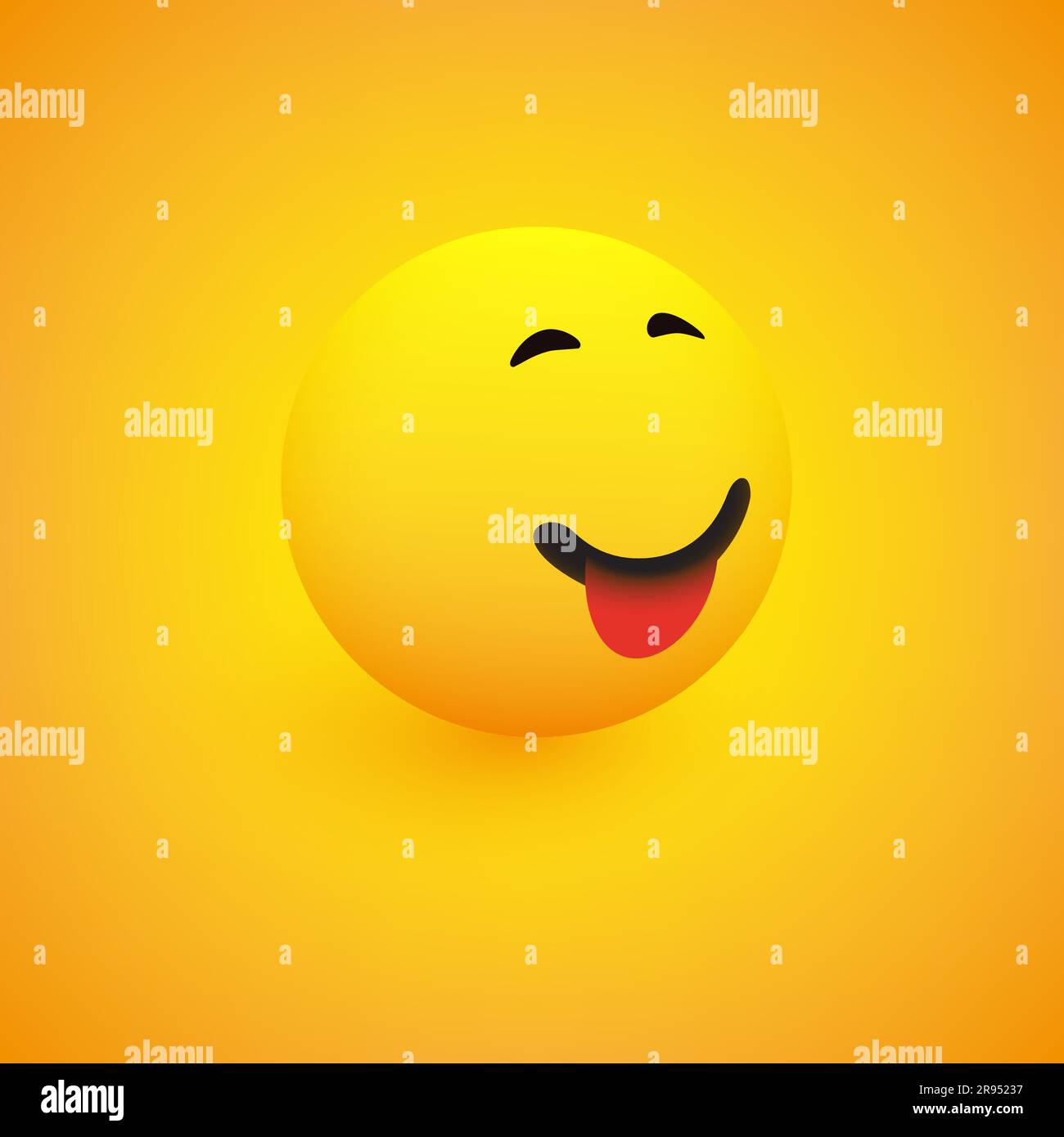 3d Smiling Face With Stuck Out Tongue View From Side Simple Happy