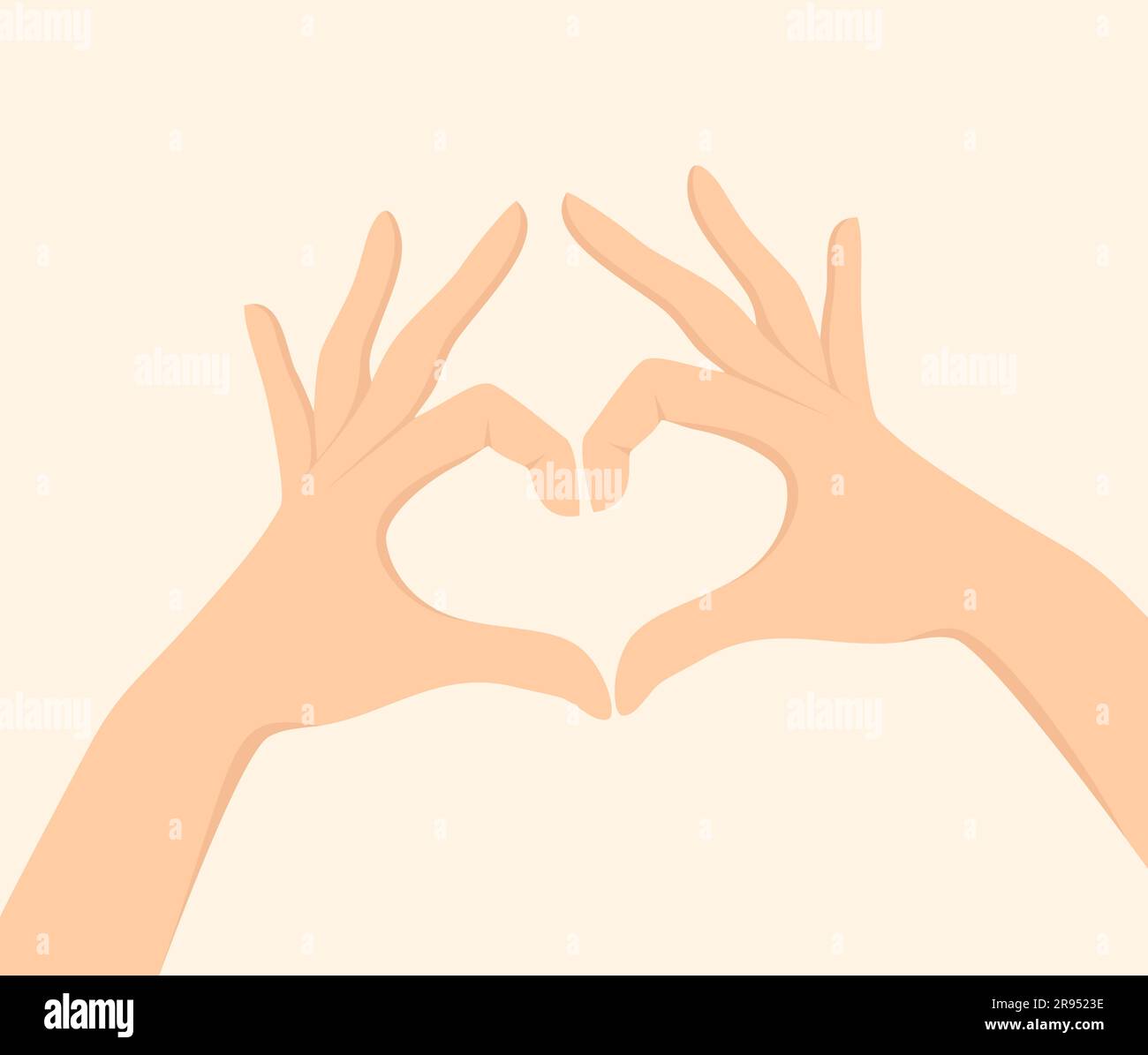 Heart finger gesture flat Stock Vector Images - Alamy
