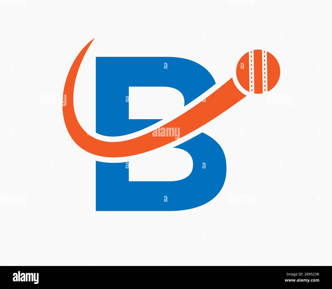 Letter B Cricket Logo Concept With Moving Ball Icon For Cricket Club ...