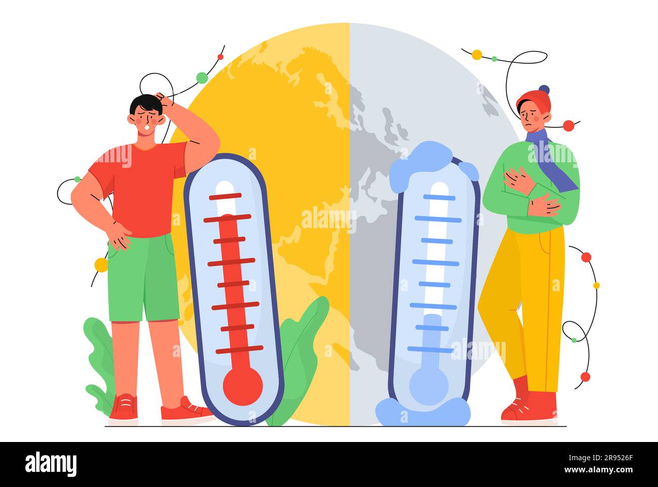 People with unstable weather temperature Stock Vector Image & Art - Alamy