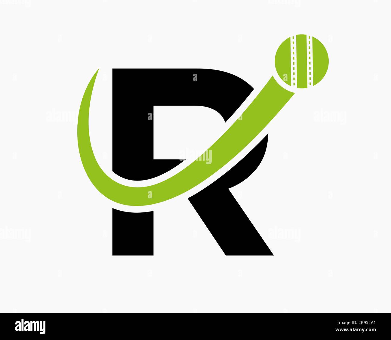 Letter R Cricket Logo Concept With Moving Ball Icon For Cricket Club ...