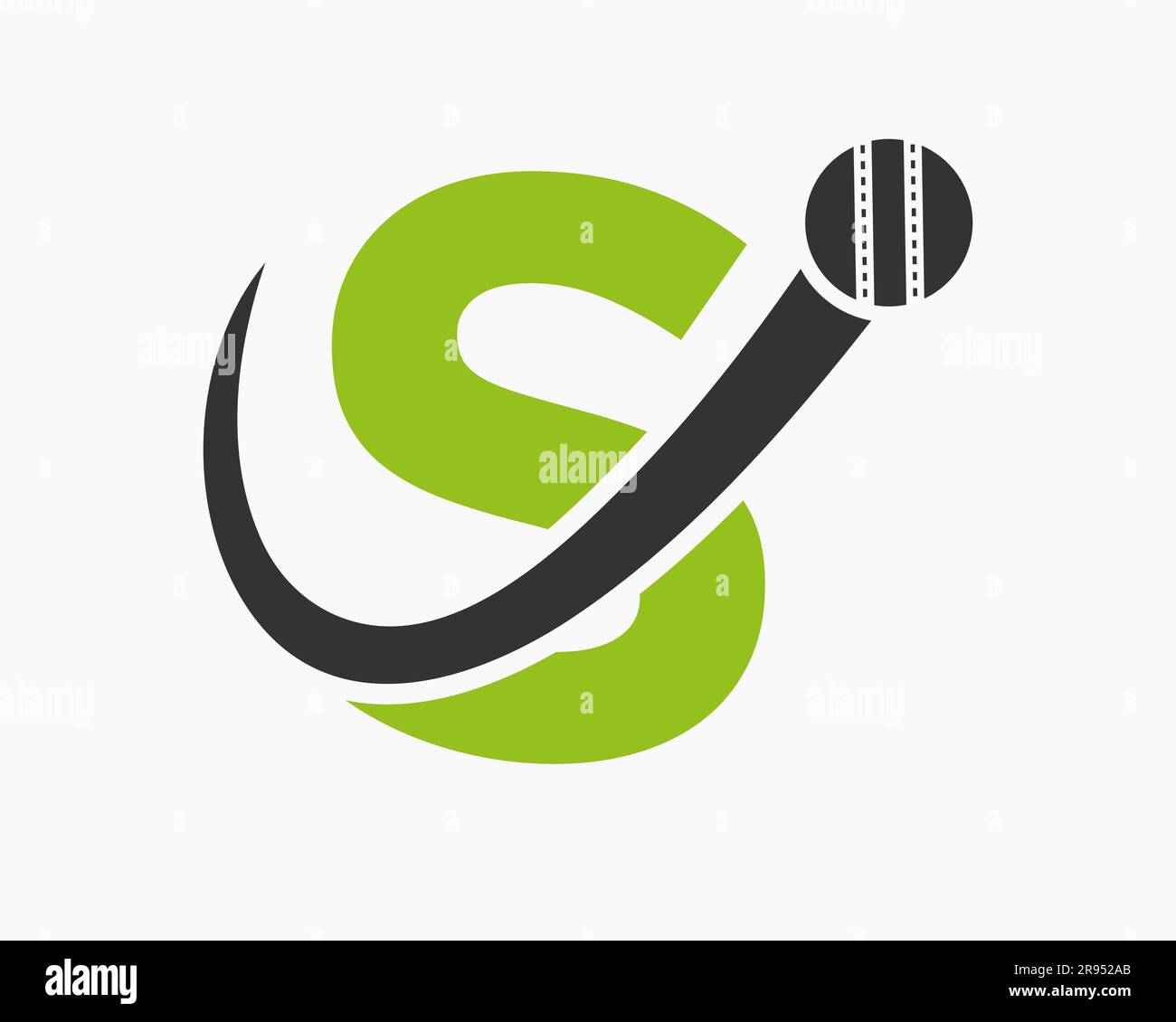 Letter S Cricket Logo Concept With Moving Ball Icon For Cricket Club ...