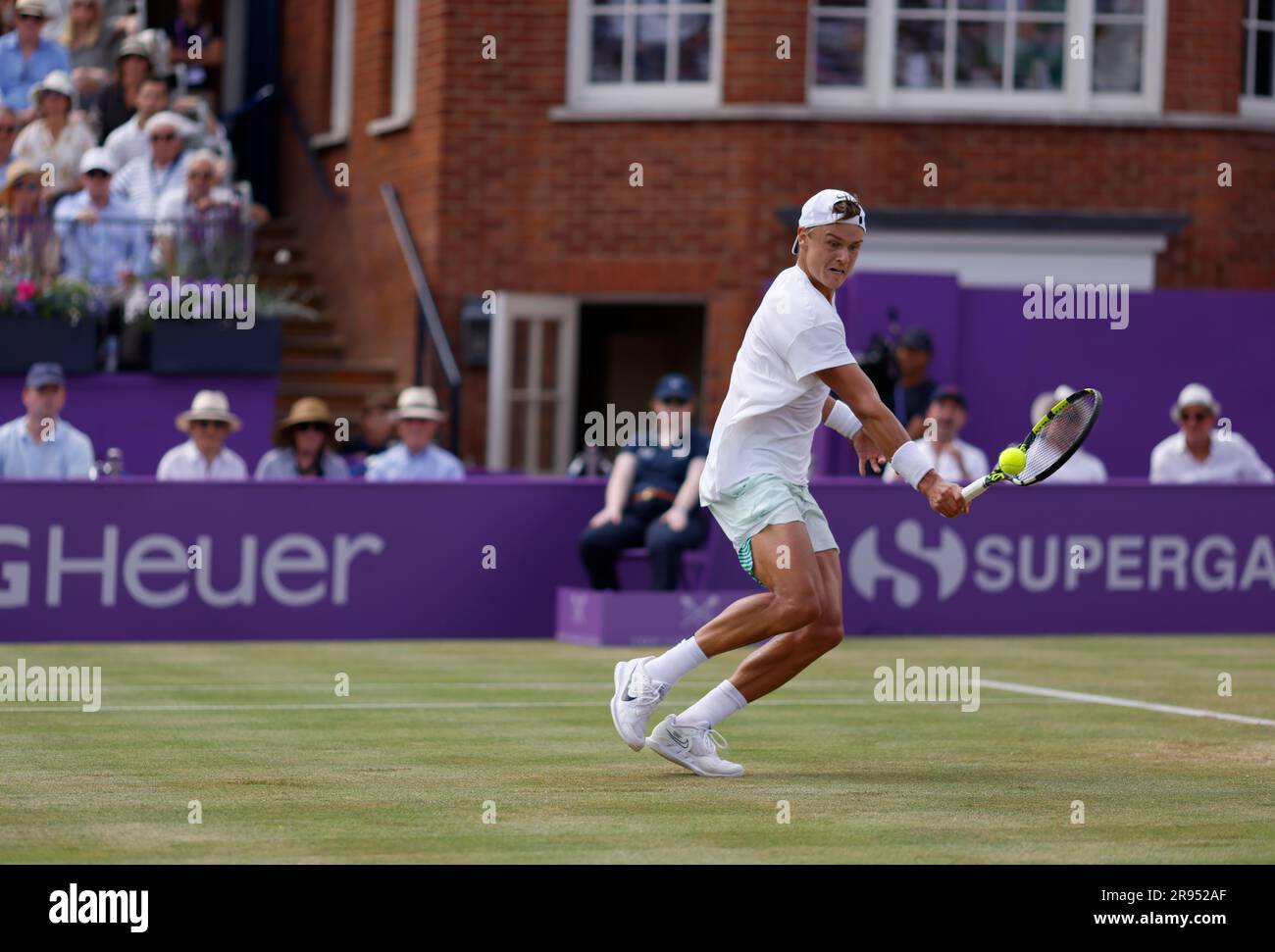 Denmark's Holger Rune in action during the Men's Semi Final against ...