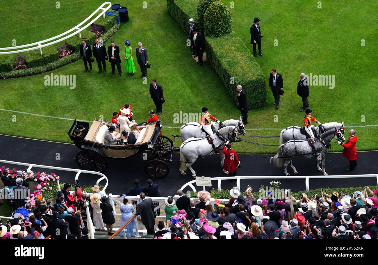 The carriage carrying King Charles III, Queen Camilla, The Earl of ...
