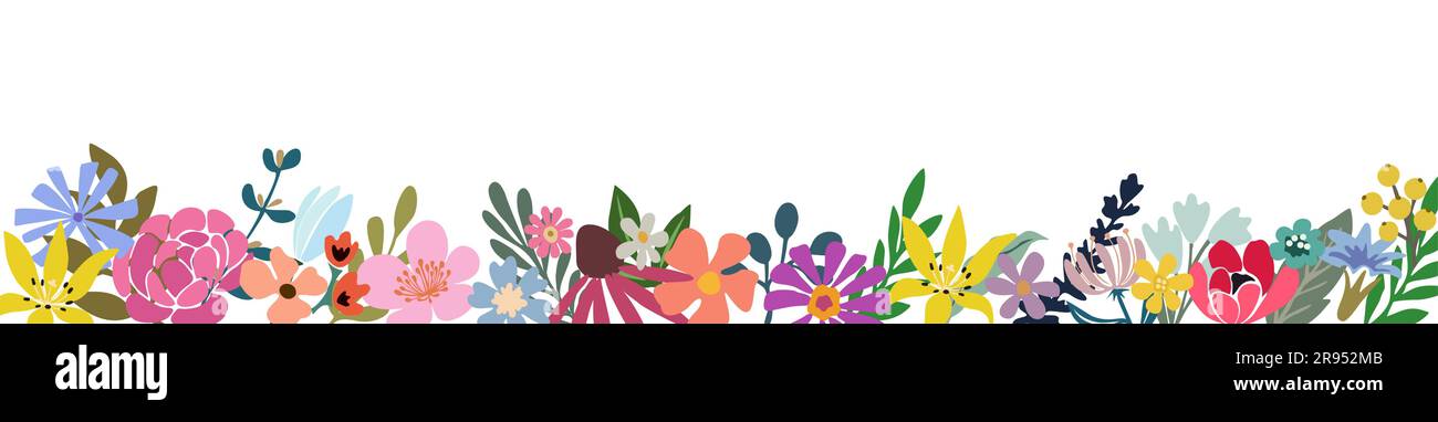 Floral banner border, backdrop, overlay vector art Stock Vector Image ...
