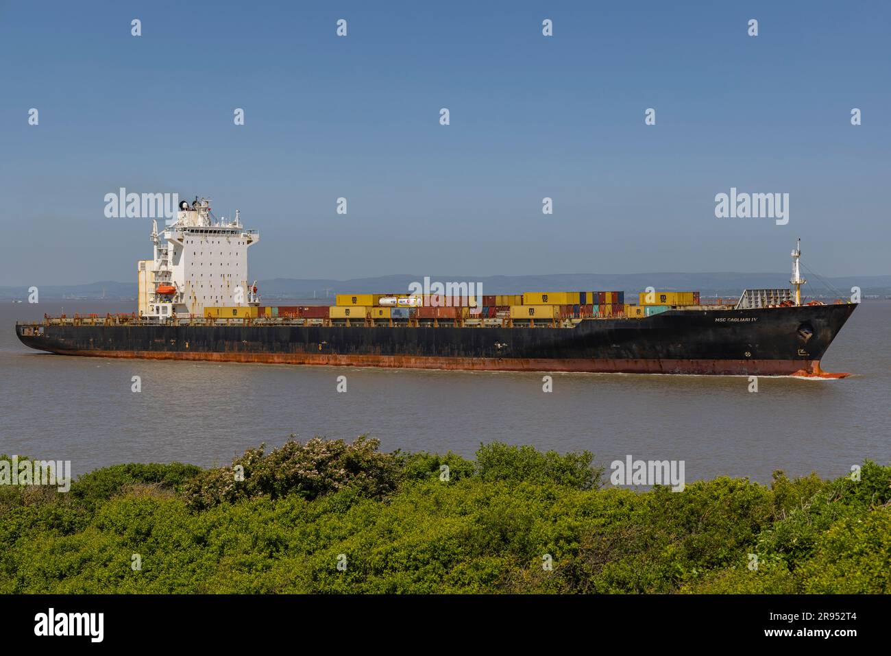 MSC Cagliari IV heading for Royal Portbury docks Stock Photo - Alamy