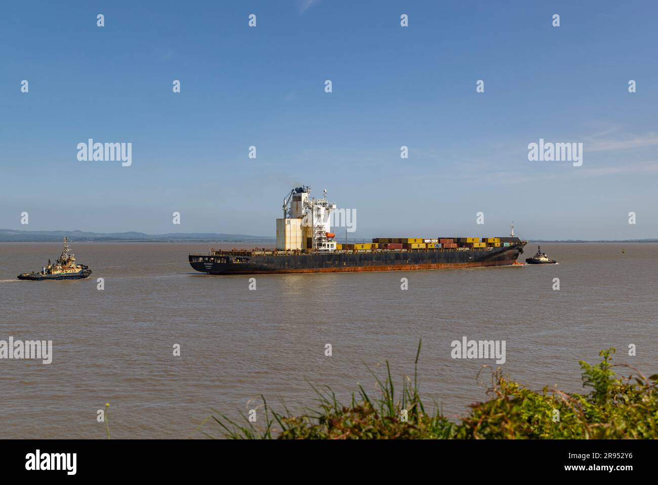 MSC Cagliari IV heading for Royal Portbury docks Stock Photo - Alamy