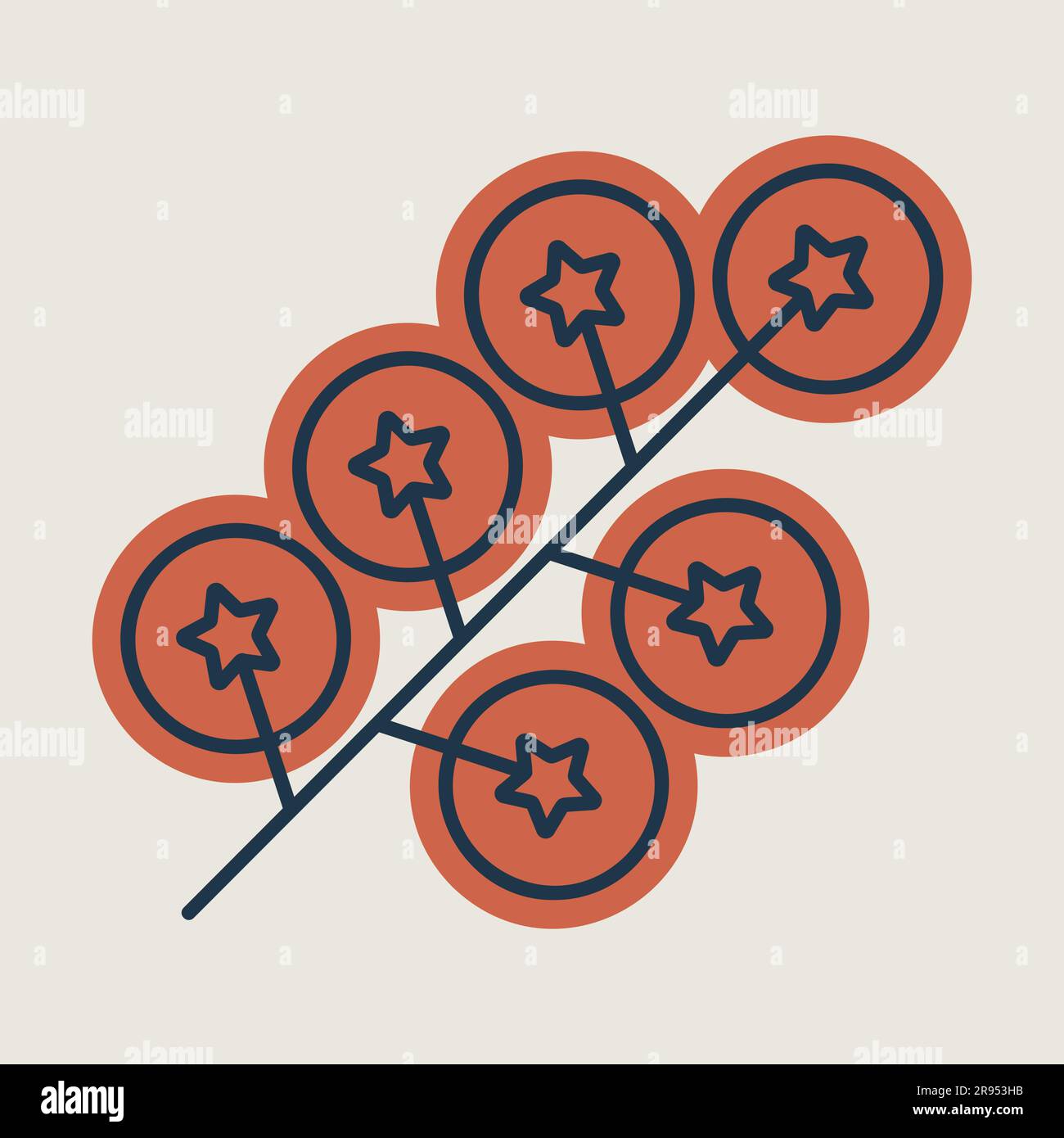 Cherry tomatoes vector icon. Barbecue and bbq grill sign. Vegetable ...