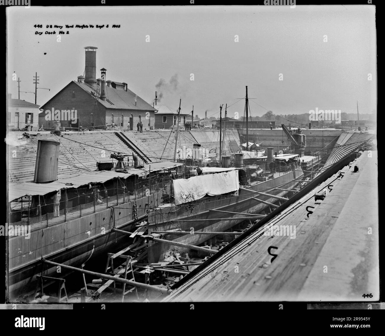 Historic photographs of the Norfolk Naval shipyard located in the Fifth ...