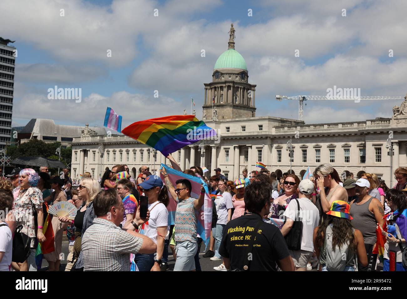 People take part in the dublin pride parade through the city centre. hi-res stock photography ...