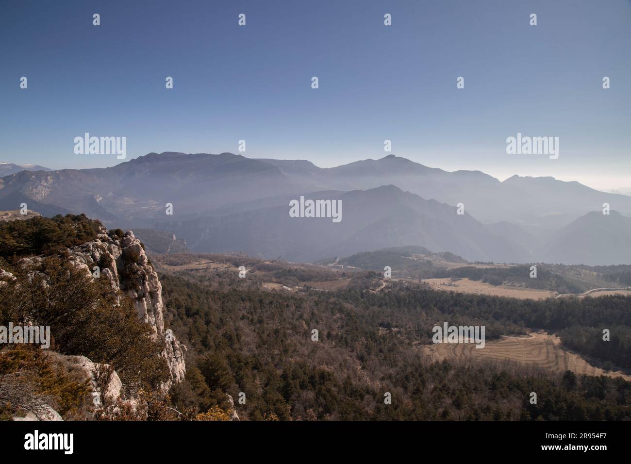 Landscape showing mountains and forest in a place called Cingles de ...