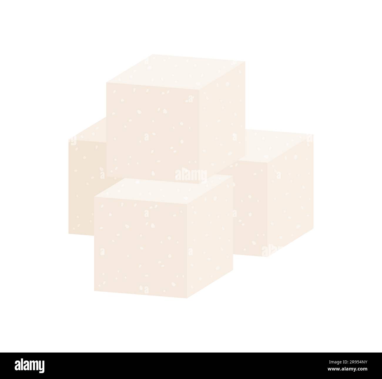 Sugar cubes isolated on a white background. Flat vector illustration ...