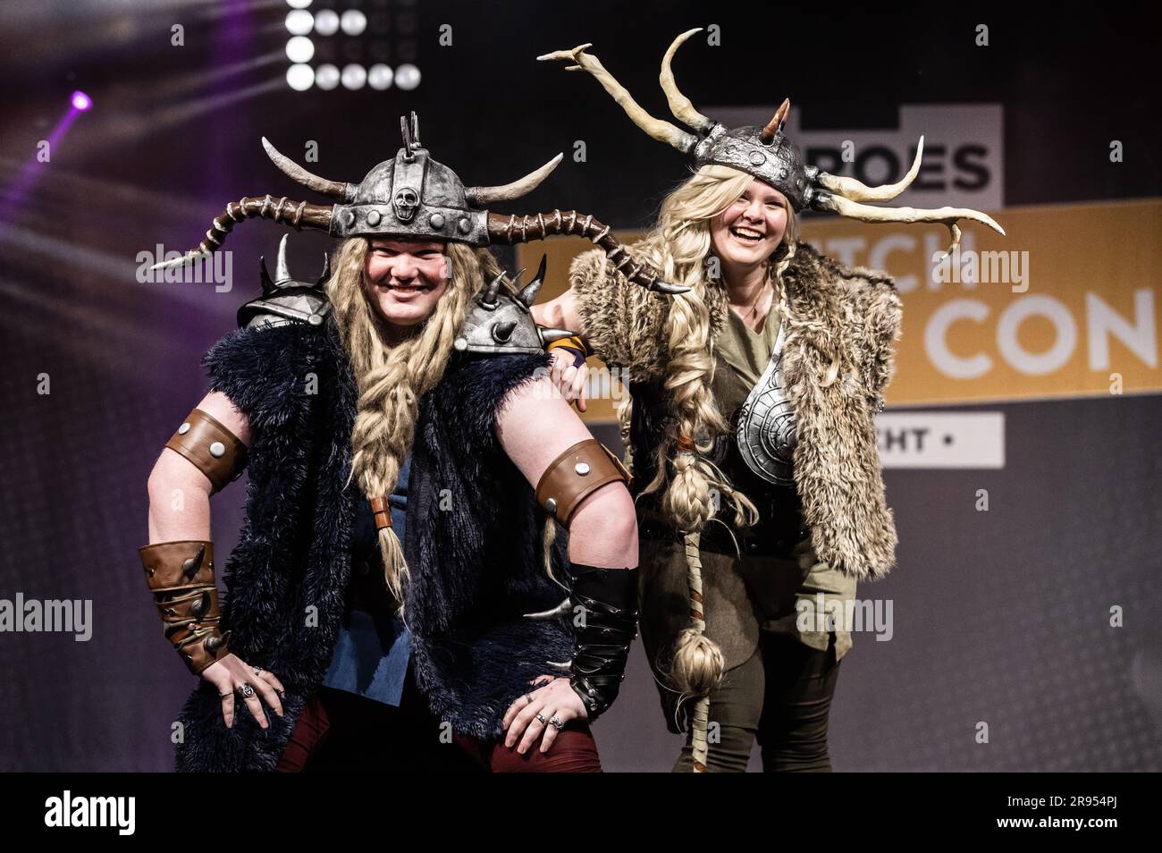 UTRECHT - Participants during the Cosplay Catwalk in cosplay costume ...