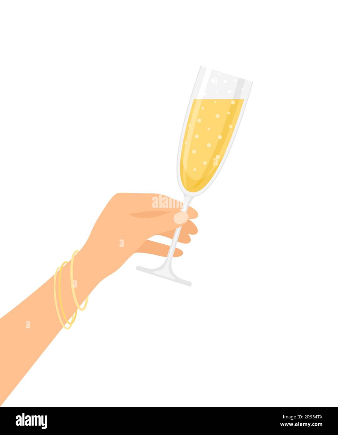 Female hand holding glass of sparkling champagne isolated on white ... Female hand holding glass of sparkling champagne isolated on white ...