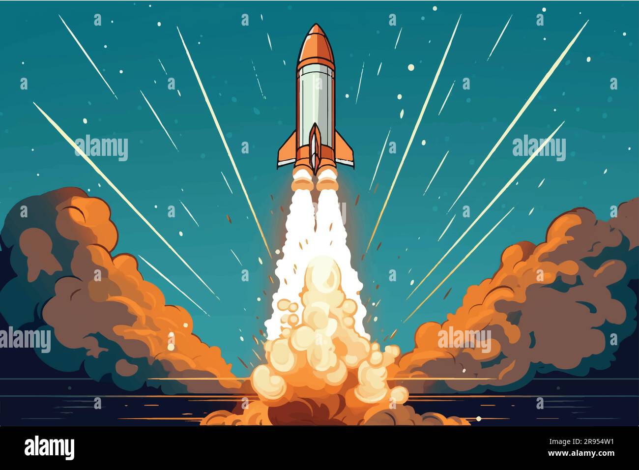 Rocket space illustration 3d Stock Vector Images - Alamy