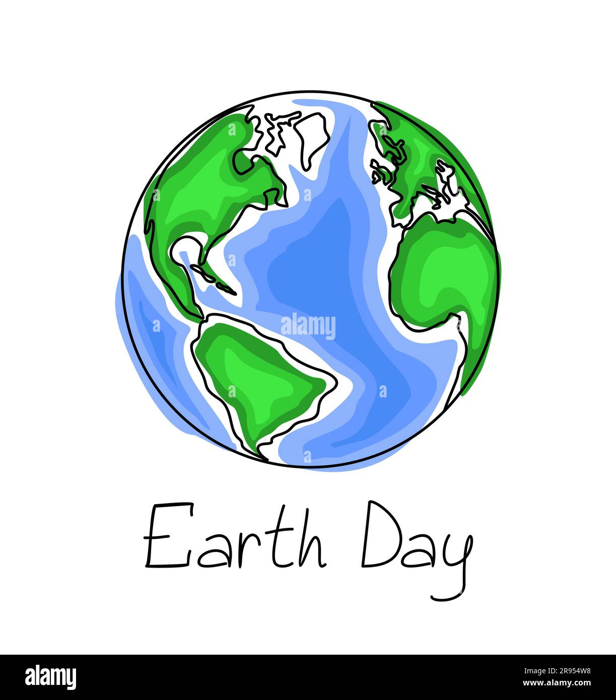 Earth globe with the contours of the continents. Earth day concept ...