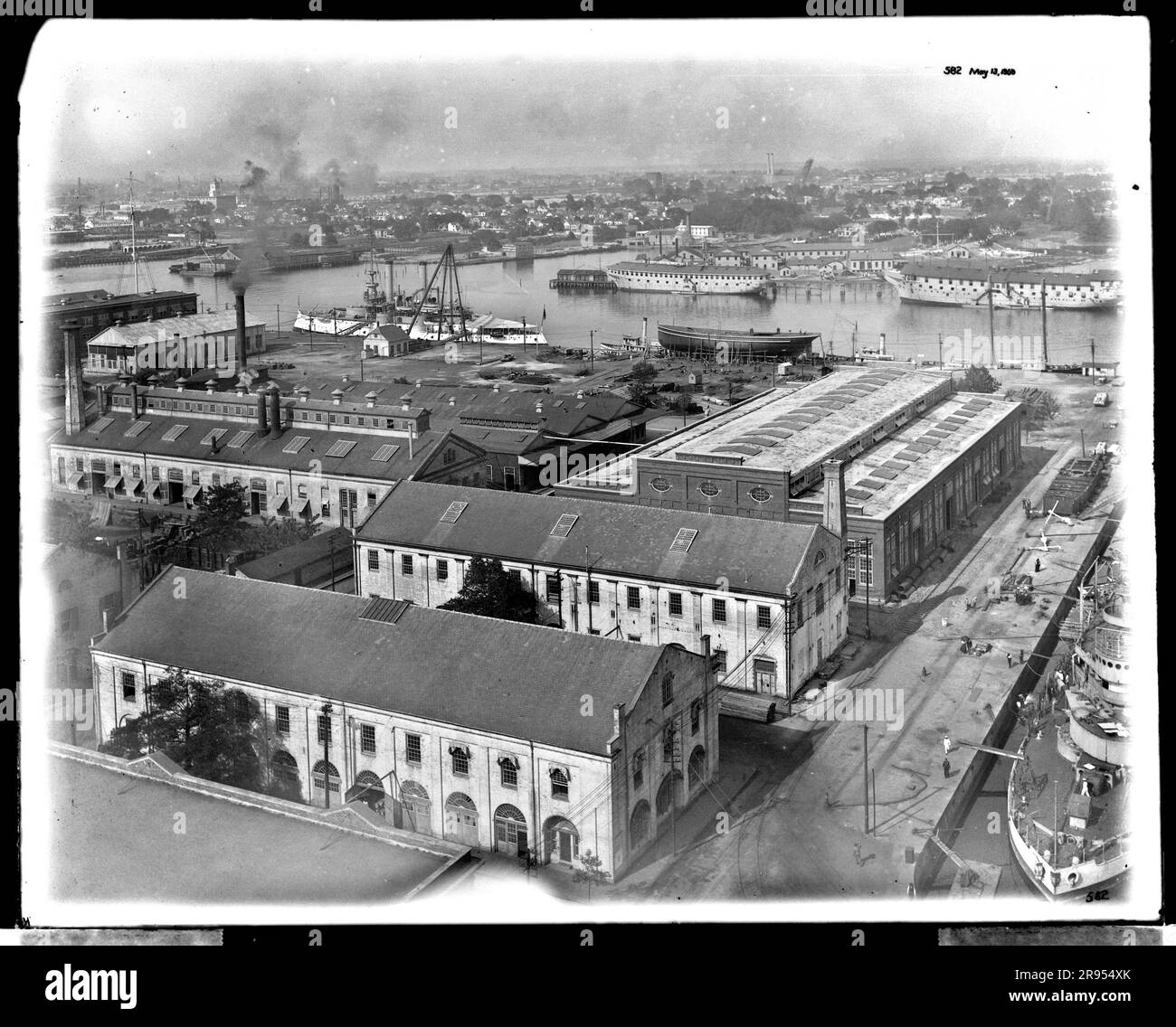 Historic photographs of the Norfolk Naval shipyard located in the Fifth ...
