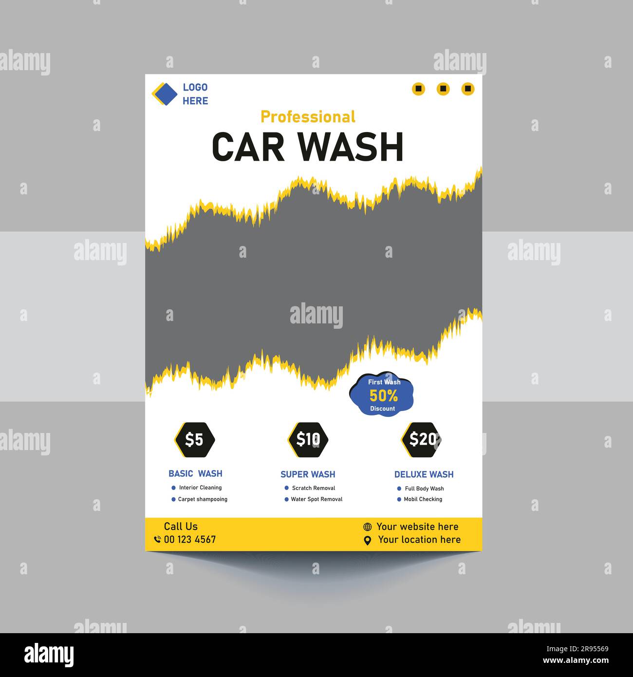 A4 Car Wash And Cleaning Service cover template for a report and ...