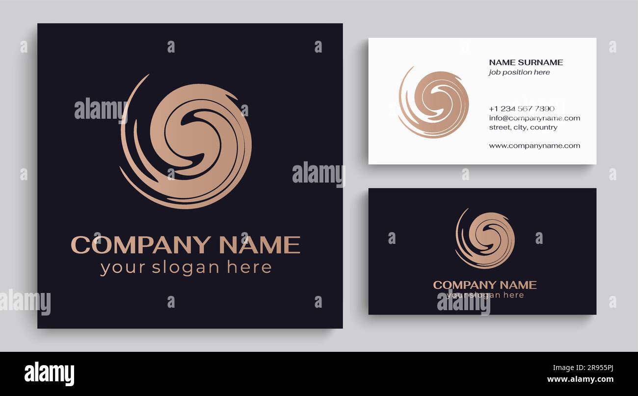 Round spiral logo. Swirling elegant waves of fabric. Template for ...
