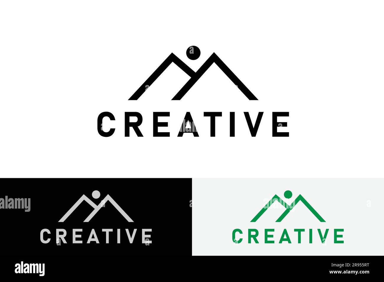 Mountain icon combination logo with letter M. Initial letter M ...