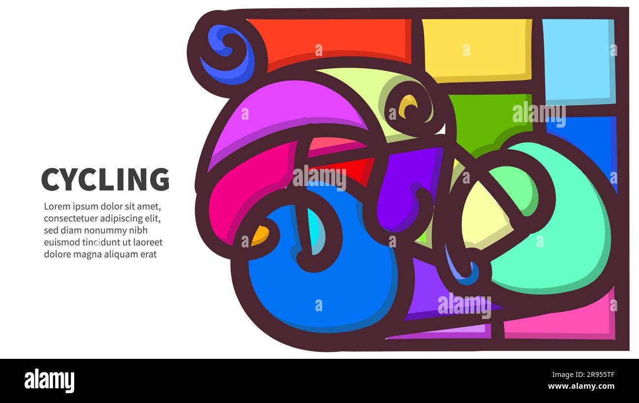 road bike contemporary abstract style cycling vector illustration Stock ...