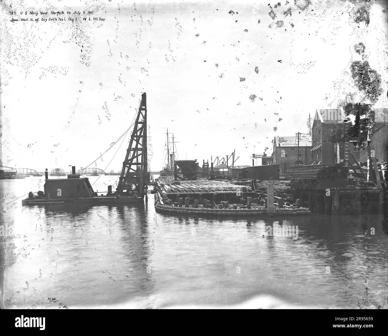 Historic photographs of the Norfolk Naval shipyard located in the Fifth ...