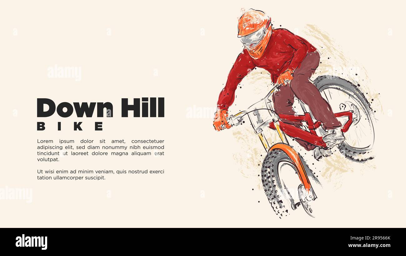 downhill web page tempalte event announcement. water color style vector ...
