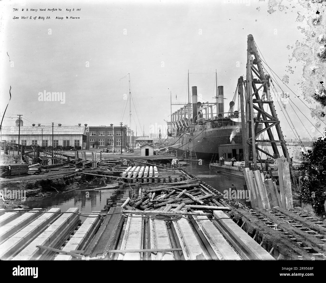 Historic photographs of the Norfolk Naval shipyard located in the Fifth ...