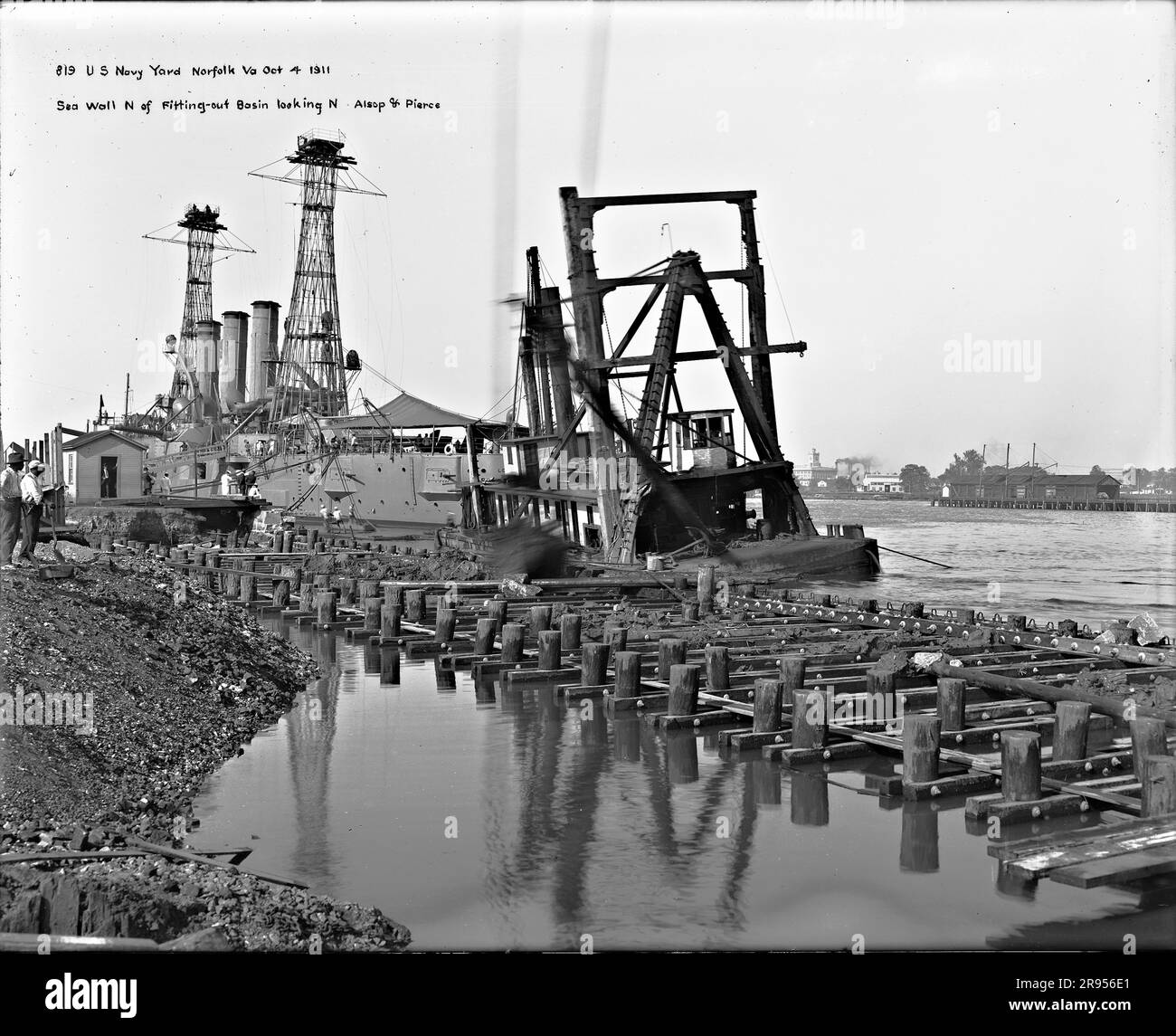 Historic photographs of the Norfolk Naval shipyard located in the Fifth ...