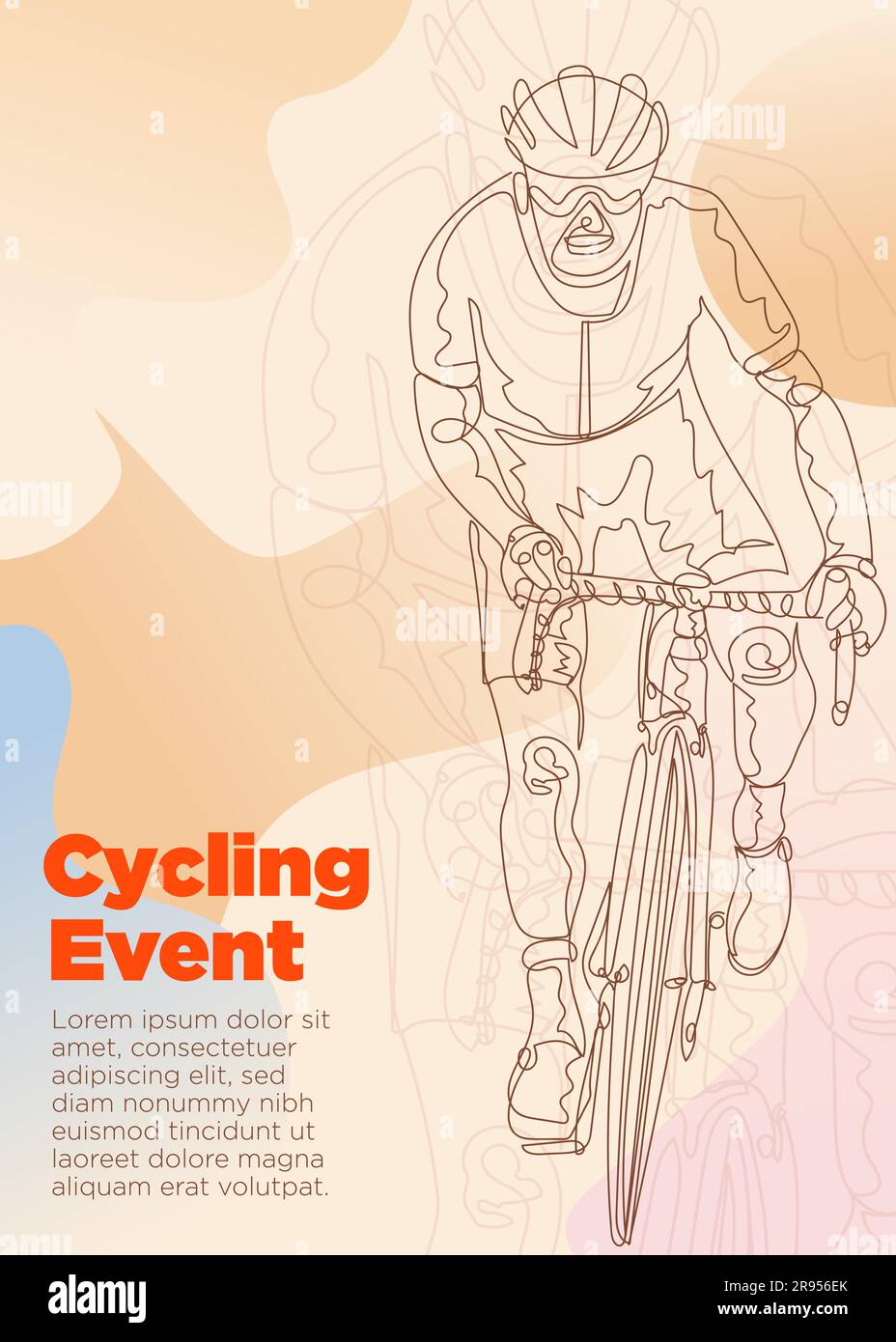 cycling line art .cyclist on a bikefor cycling event poster.abstract ...