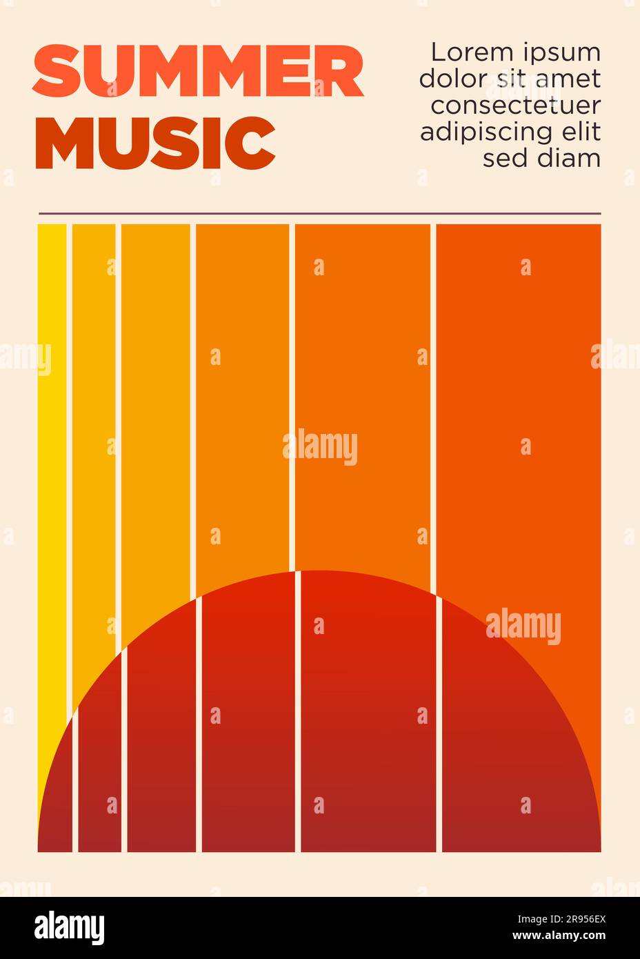 sun of a beach. guitar and sun. summer music festival event poster ...