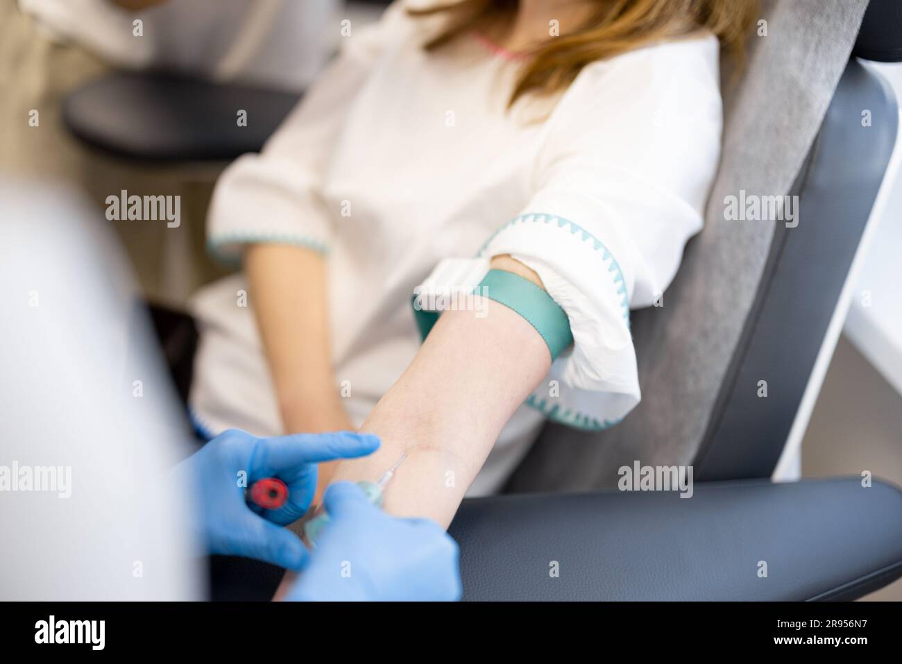 Process of taking blood for test Stock Photo - Alamy