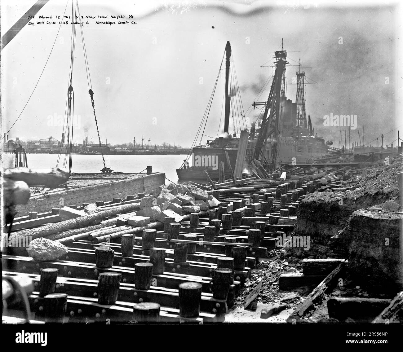 Historic photographs of the Norfolk Naval shipyard located in the Fifth ...