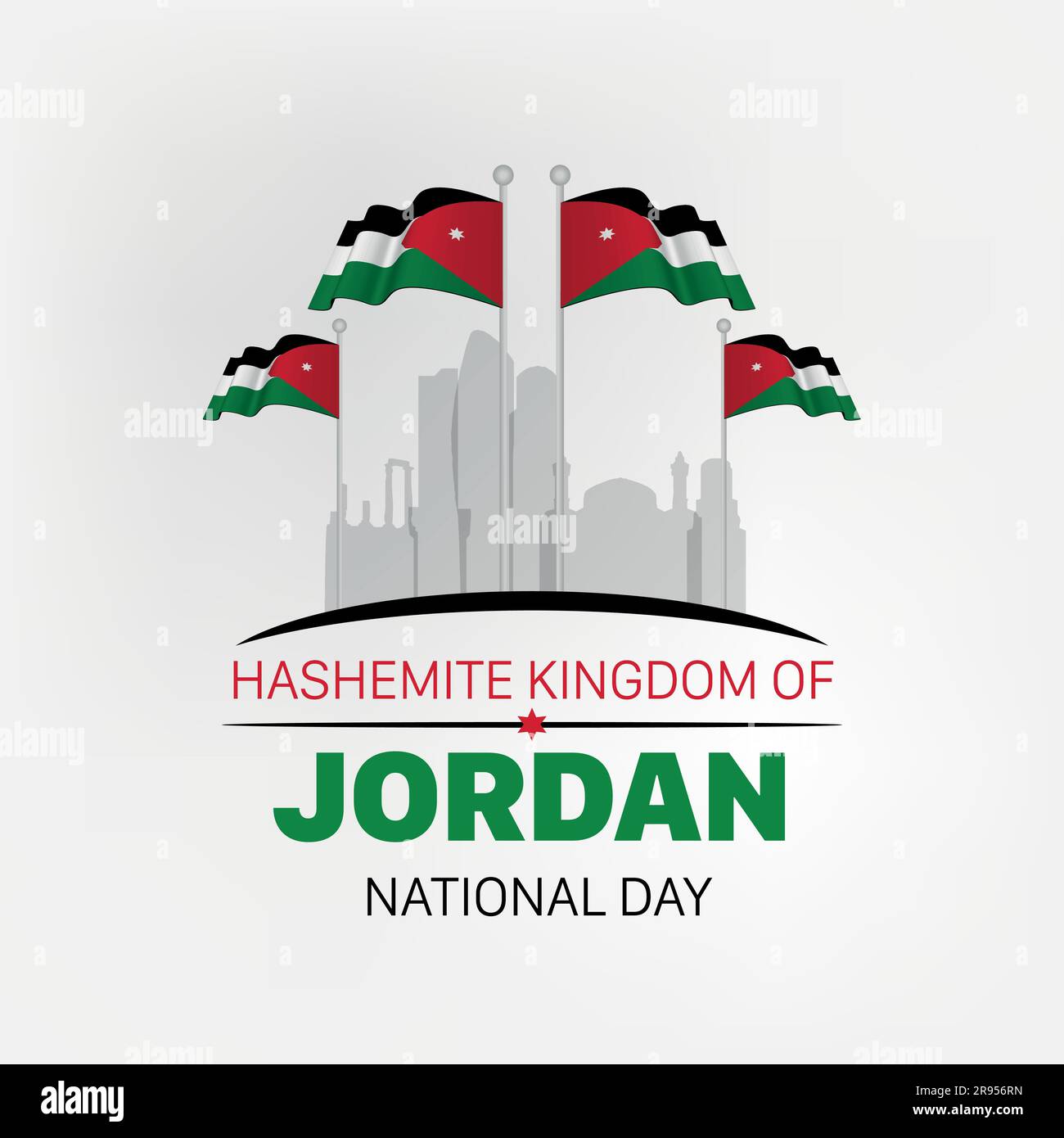 Jordan independence day greeting card, banner, horizontal vector ...