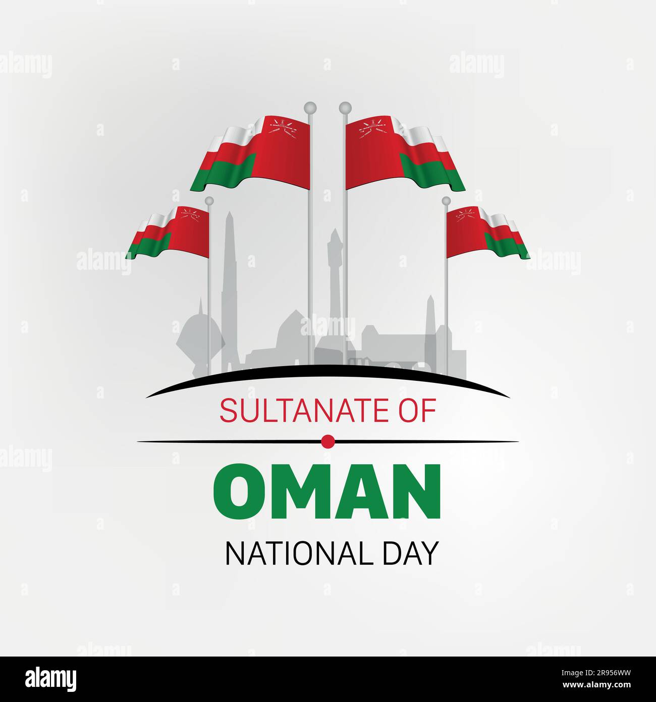 Vector Illustration Of Oman National Day Celebration The Sultanate Of