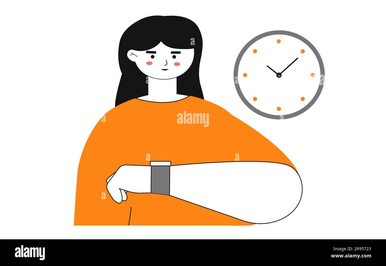Hand checking time woman vector wrist business hi-res stock photography ...