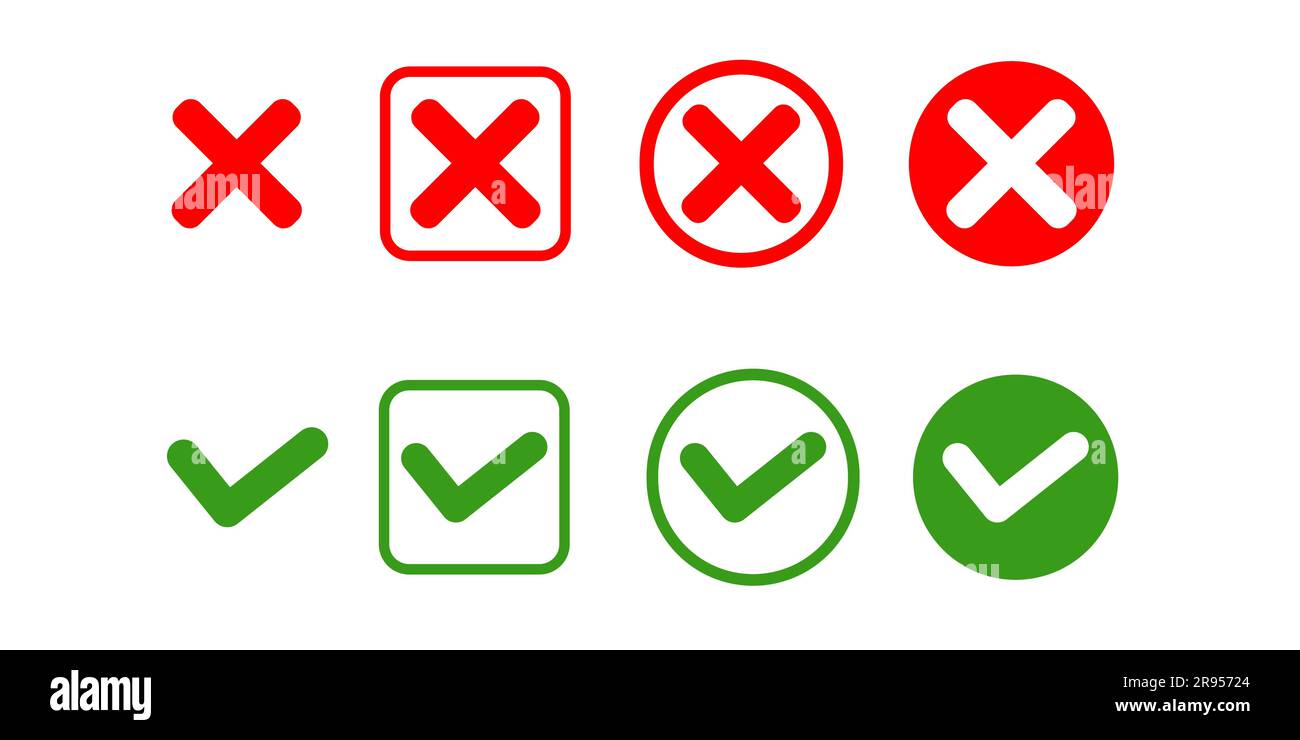true false icon, for yes no questions, correct and incorrect Stock ...