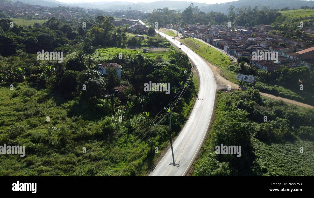 gandu, bahia, brazil - may 20, 2023: view of state highway BA 120 in ...