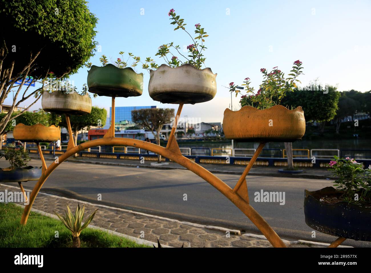 gandu, bahia, brazil - may 20, 2023:plant site made with recycled penus ...