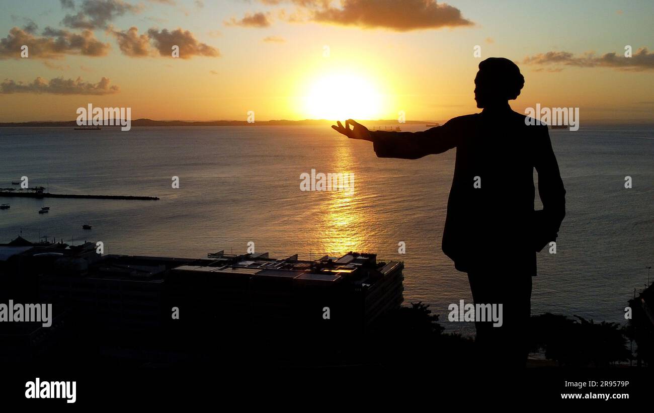 salvador, bahia, brazil – june 23, 2023: view of the statue of the poet ...