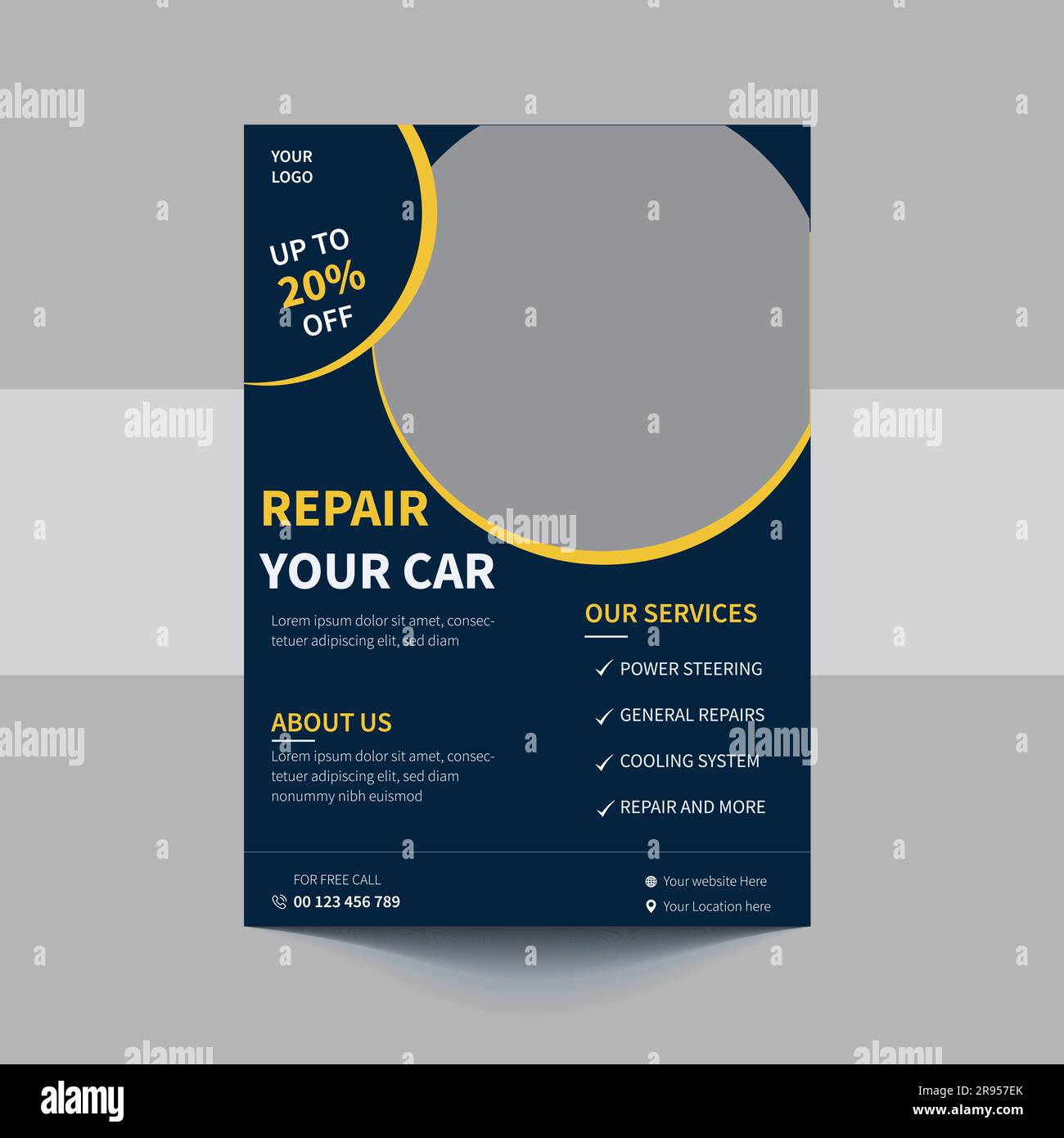 Auto repair Services business layout templates, brochure, mockup flyer ...