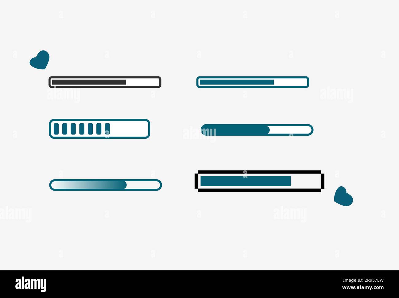 Loading Bar Progress Icon Set Stock Vector Image & Art - Alamy