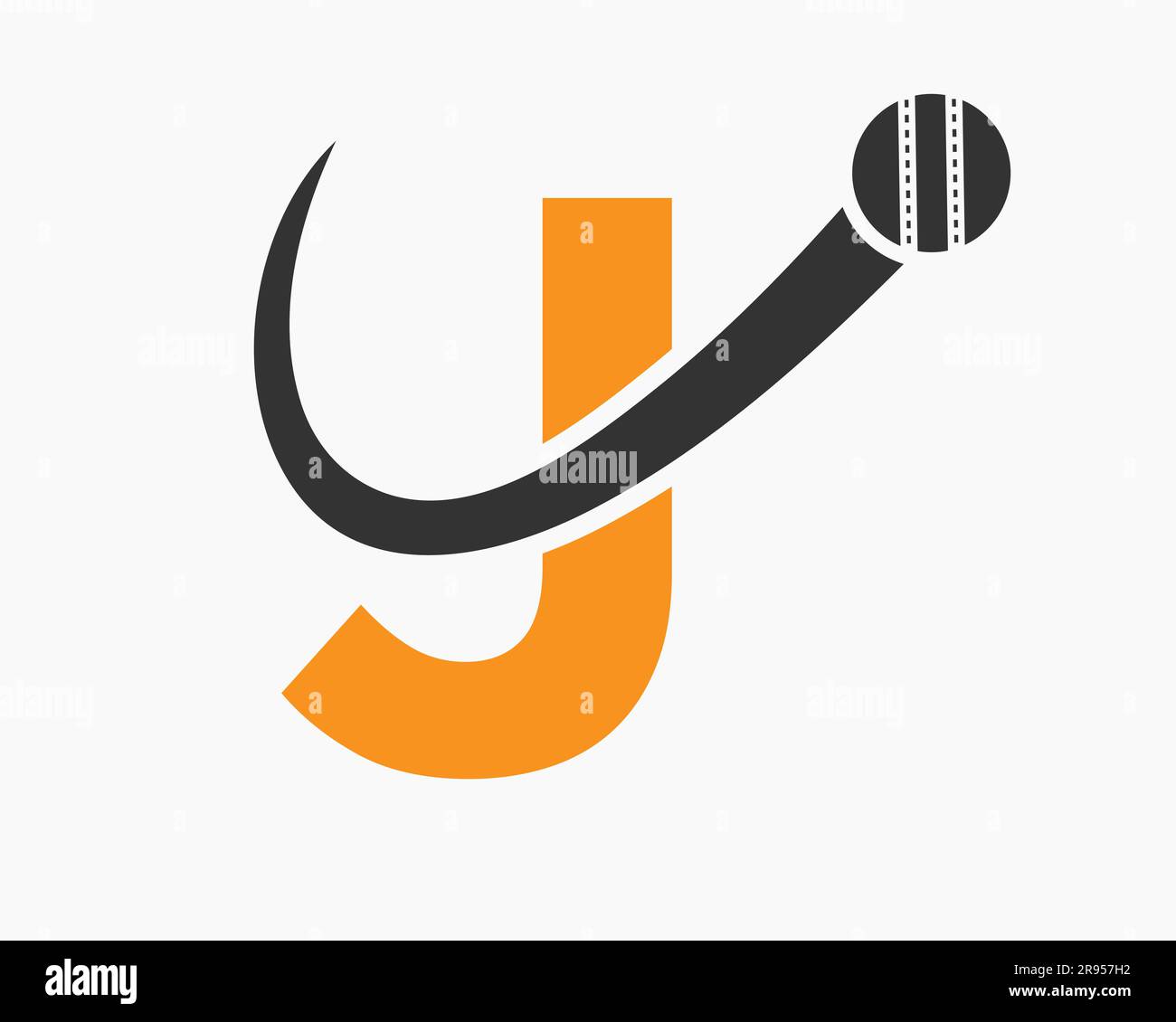 Letter J Cricket Logo Concept With Moving Ball Icon For Cricket Club ...