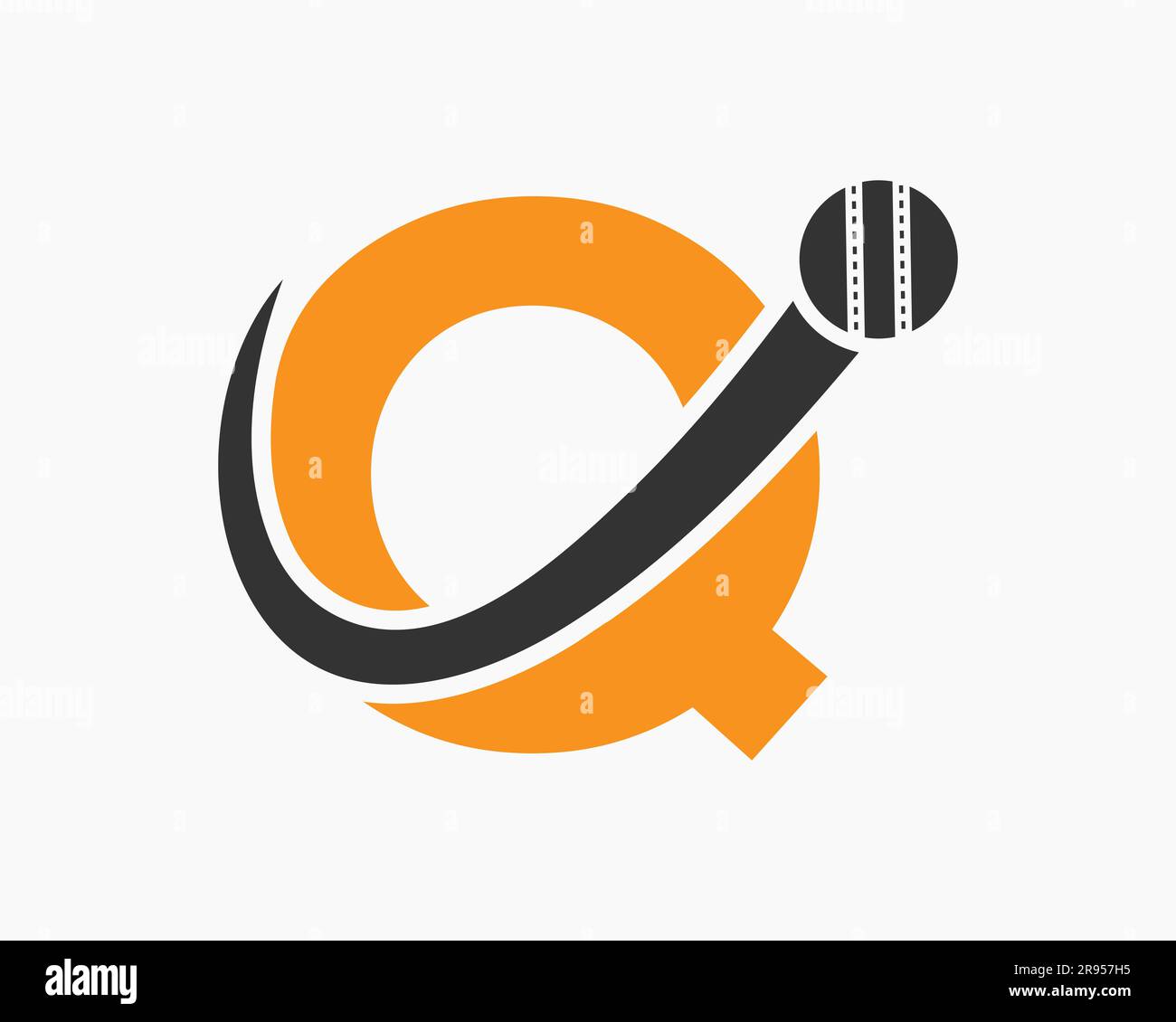 Letter Q Cricket Logo Concept With Moving Ball Icon For Cricket Club ...