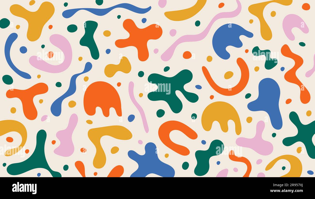 Cute vector pattern with matisse style shapes. Abstract colorful ...