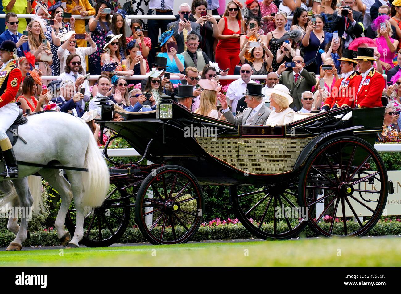 King Charles III, Queen Camilla, the Earl of Caledon and the Countess ...