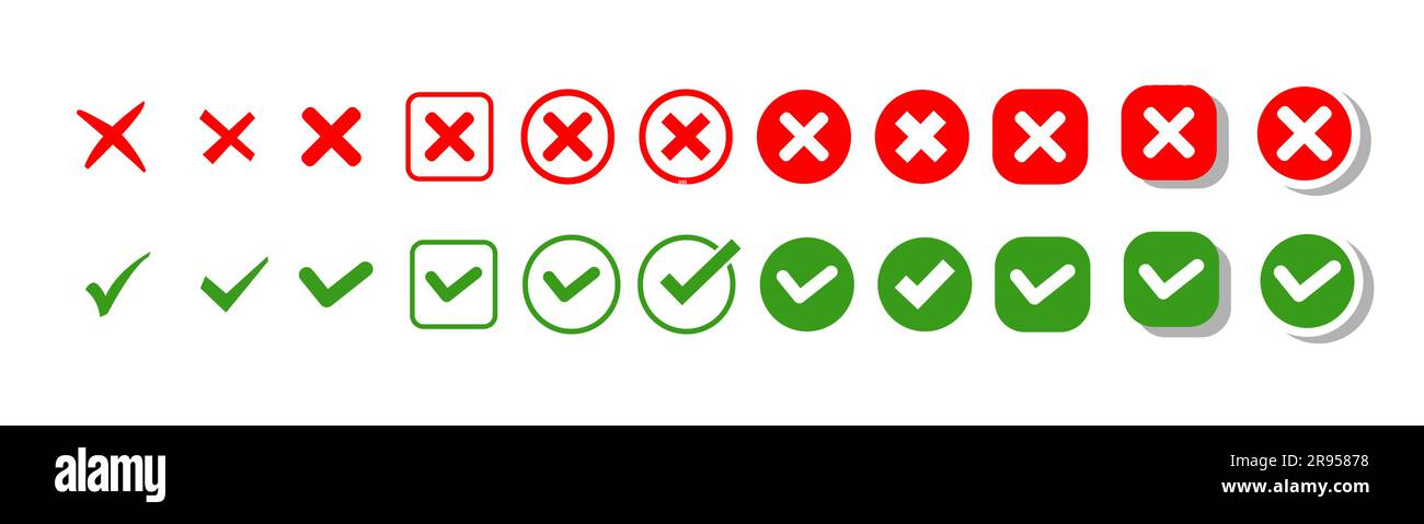 true false icon, for yes no questions, correct and incorrect Stock ...
