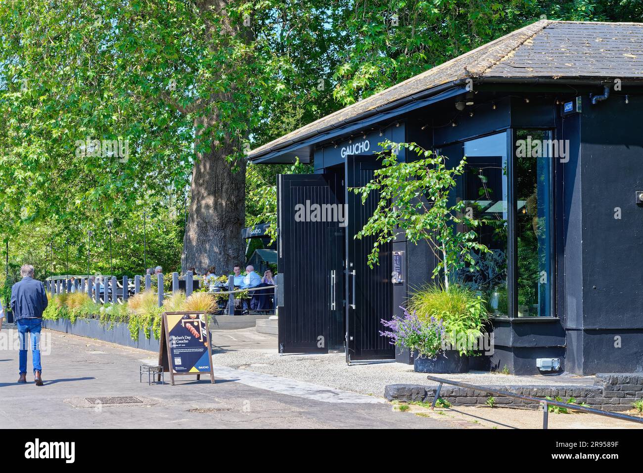 Exterior of The Gaucho Argentine restaurant on the riverside path at ...
